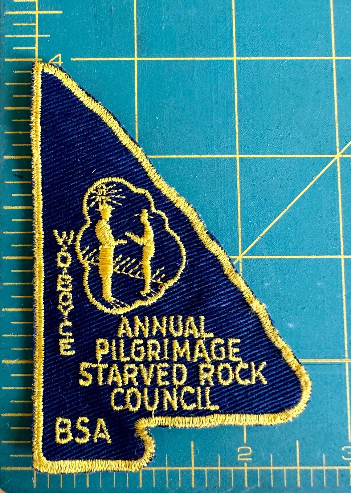Vintage Annual Pilgrimage Starved Rock Council BSA Patch YELLOW Border ...