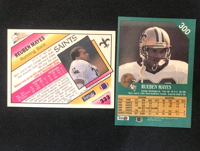 NFL - Reuben Mayes 1991 Pacific & 1991 Fleer Football - Saints | eBay