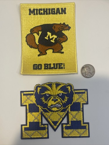 (2) University Of Michigan Wolverines Embroidered Iron On Patches Patch ...
