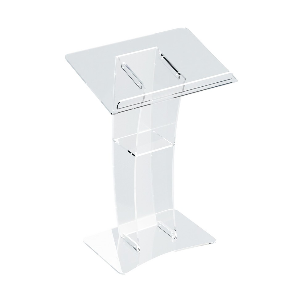 Acrylic Clear Podium Plexi-glass Pulpit School Conference Church Curve ...