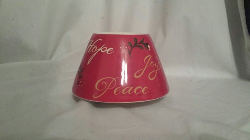 CANDLE LAMP SHADE Ceramic Red~ Peace,Love,Joy,Hope | eBay