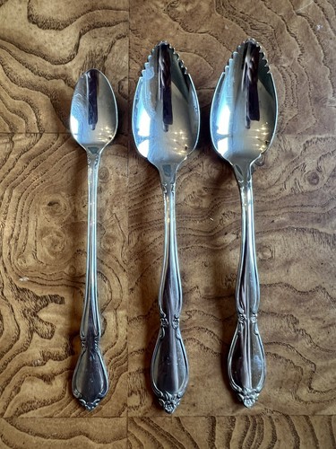 2 Fruit / Grapefruit Spoons + Baby - CHATELAINE - Oneida Community ...
