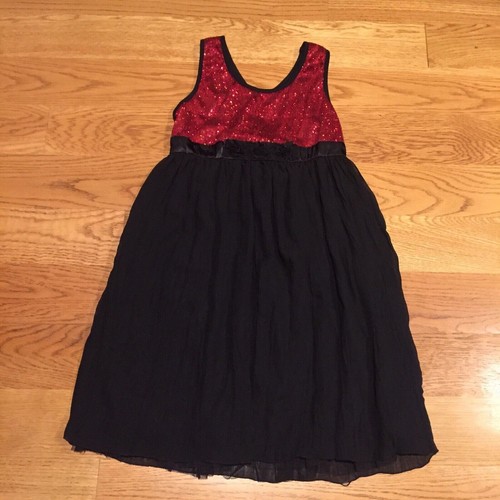 Disney D-Signed Girls Red Black Holiday Fancy Sequin Sparkle Tulle ...