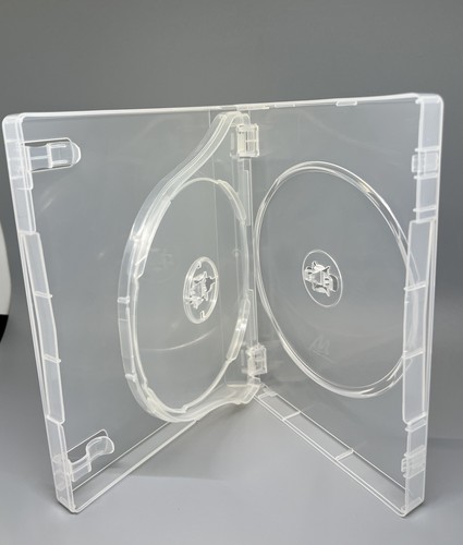 2 PCS 27MM SUPER CLEAR DOUBLE (2) DVD CASE W/SWING TRAY, M LOCK HUB, FD ...
