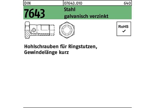 Reyher hollow screw DIN 7643 8-3 M12x1.5 steel galvanized 4051427093027| eBay