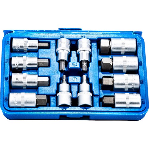 SATRA Stubby Hex Bit Socket Set 1/2" Dr Metric Allen Keys 12pc Extra ...
