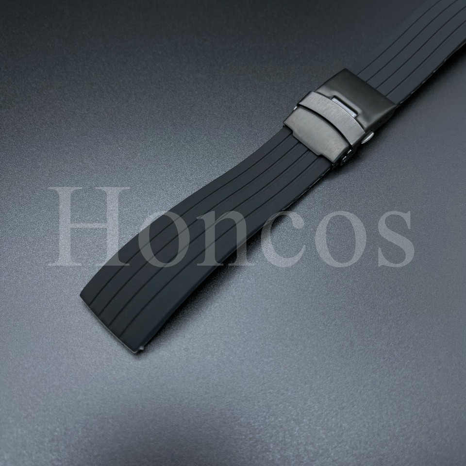 22 MM Color Silicone Rubber Watch Band Strap Deployment Clasp Fits for ...