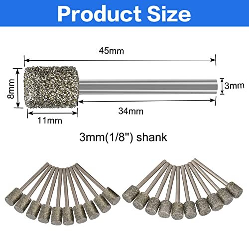 Stone Carving Set Diamond Burr Bits Compatible With Dremel 46grit ...