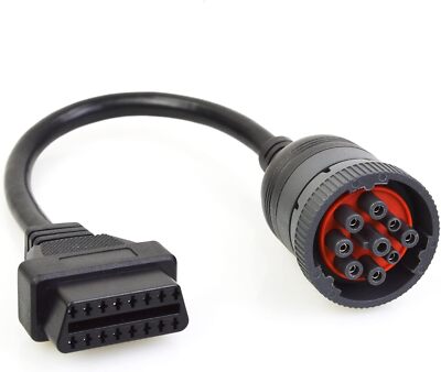 MasTrack | Black J1939 9 Pin to OBD 2 Adapter Cable | 1 Foot | Connector Cable | eBay