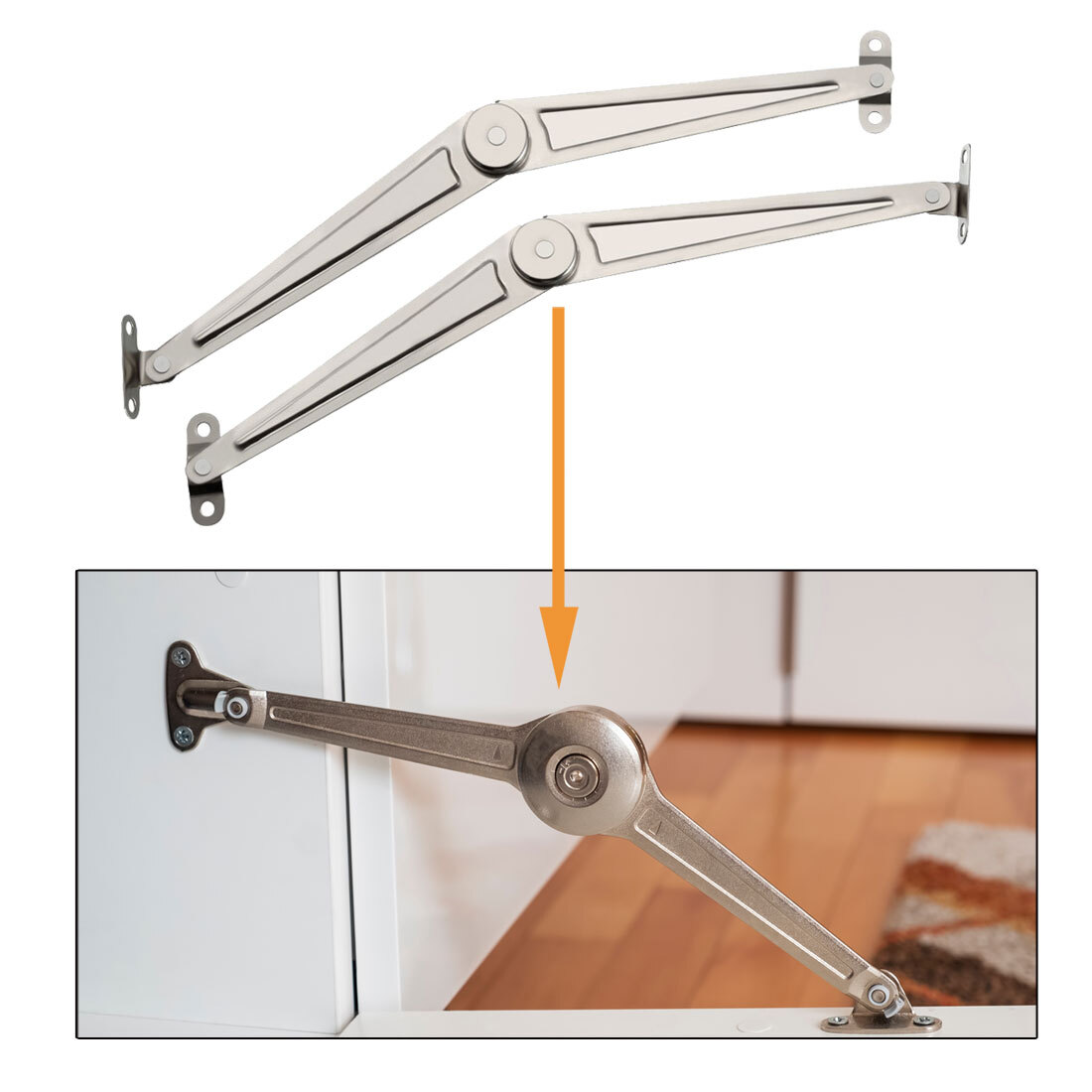 Lid Support Hinge, 5.5 inch 1mm Material Thickness Lid Stay with Soft ...