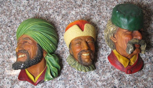 3 MCM Chalkware Bossons England Himalayan Wall Mount Heads AS IS | eBay