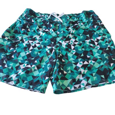Okanu Surf Green Black White Geometric Print Quick Dry Polyester Swim ...