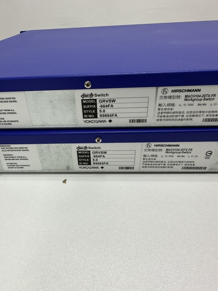 HIRSCHMANN MACH104-20TX-FR WORKGROUP-SWITCH YOKOGAWA GRVSW-664FA | eBay