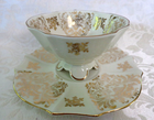 ALKA White and Gold Rose Filigree Wide Mouth Tea Cup & Saucer W ...