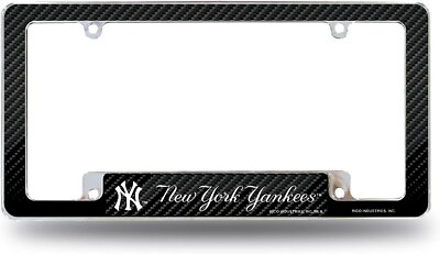 New York Yankees Chrome Metal License Plate Frame Auto Tag Cover, 12x6 ...