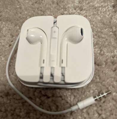 NEW Authentic Apple Corded Ear Buds Headphone Plug White iPad/iPod ...