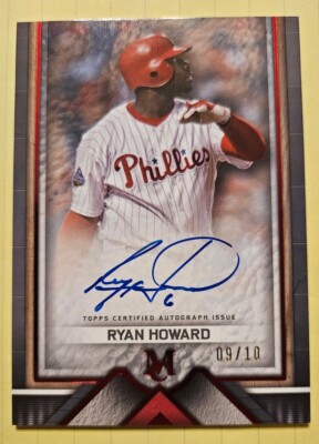 2023 Topps Museum Collection Ryan Howard Ruby Archival Autograph 9/10 ...