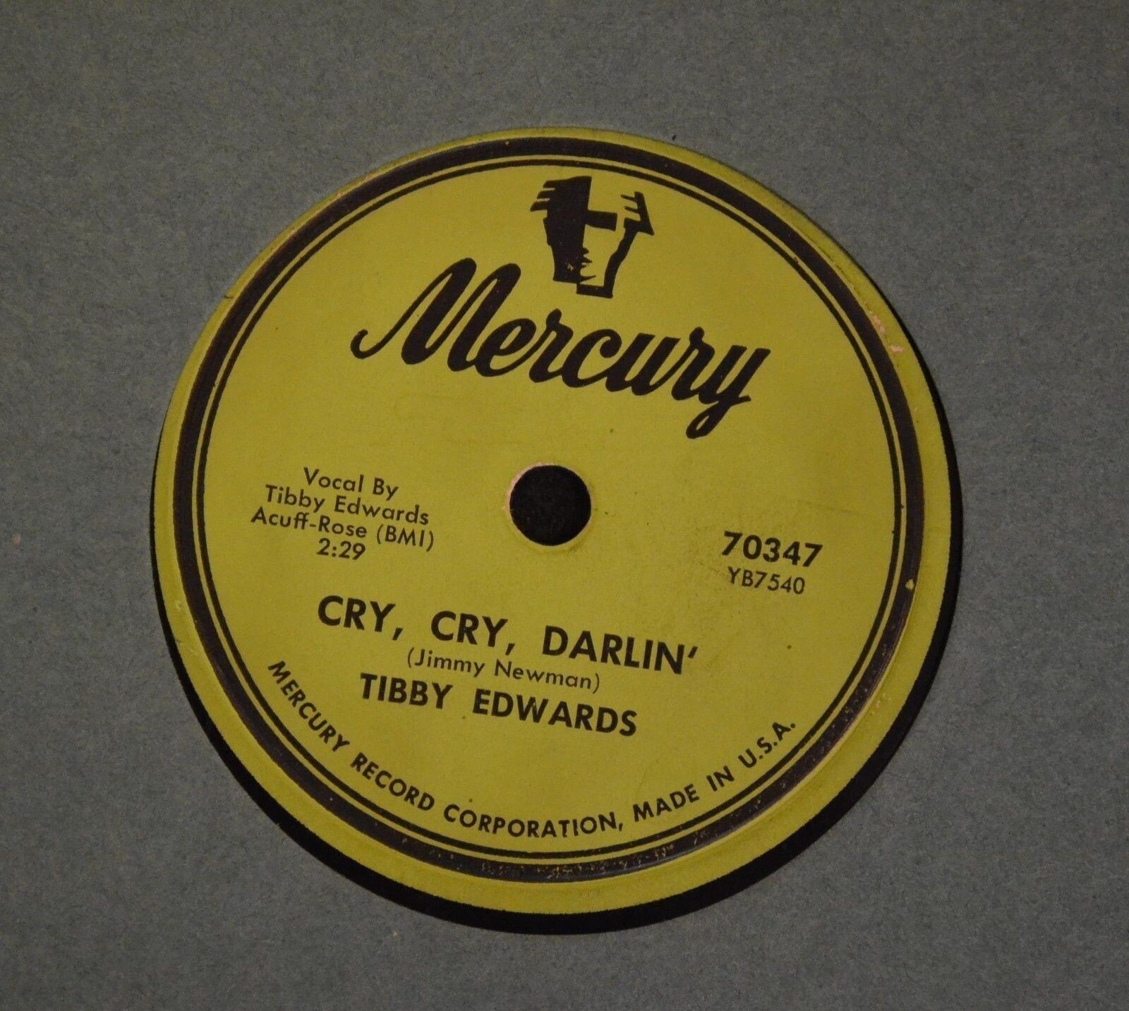 COUNTRY 78 Tibby Edwards Mercury 70347 Cry Cry Darlin and Mine Forever ...