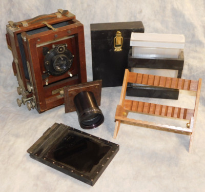 Wet Plate Collodion Korona 4x5 Large Format Camera w/ 2 Lenses Outfit ...