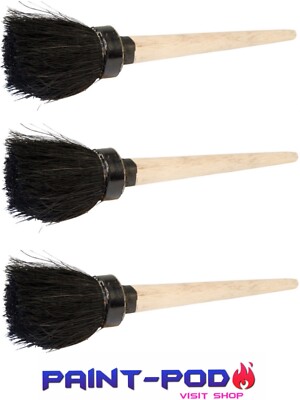 3 x TAR BRUSHES ROOF REPAIR BRUSH STIFF BRISTLES LIQUID TAR BITURMEN ...