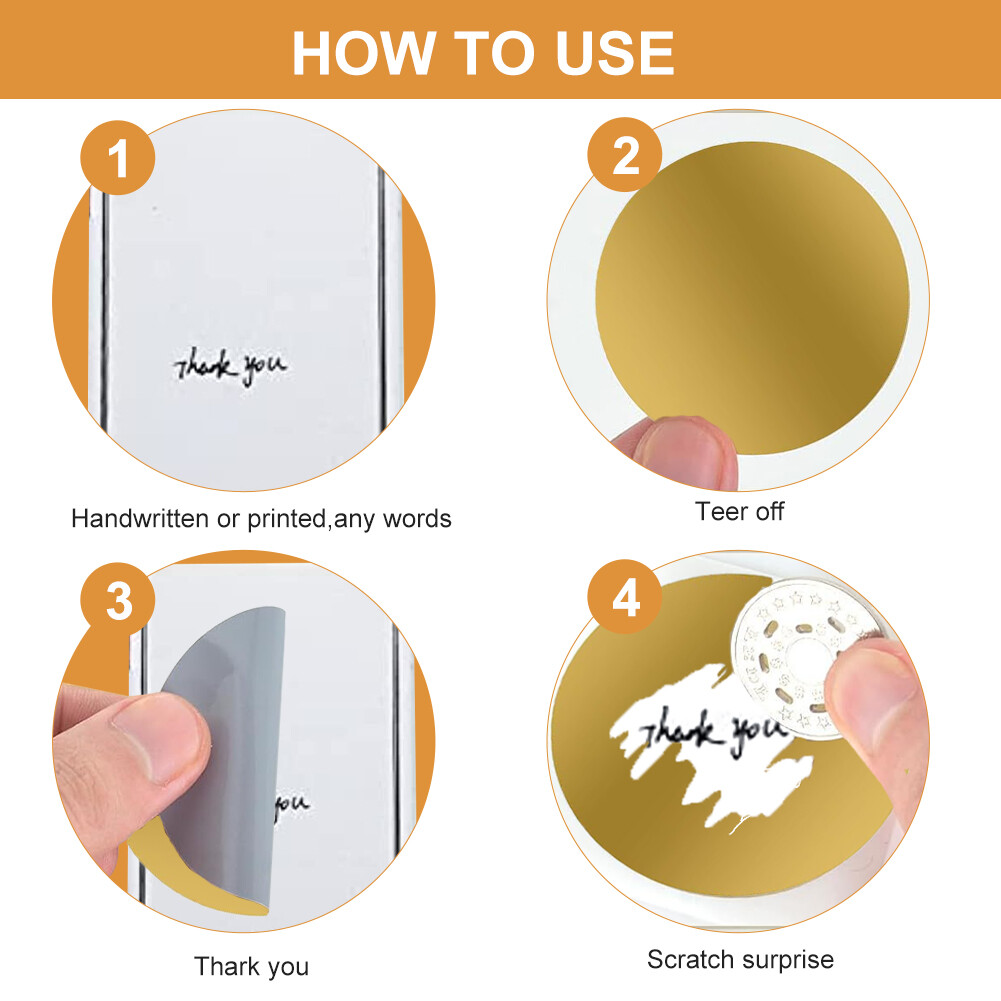 60pcs 2inch Round Raffle Ticket SelfScratch Off Sticker Gold Wedding | eBay