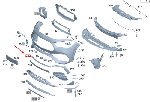 NEW MERCEDES-BENZ GLA H247 FRONT BUMPER CENTER TRIM BAR A2478859106 ...