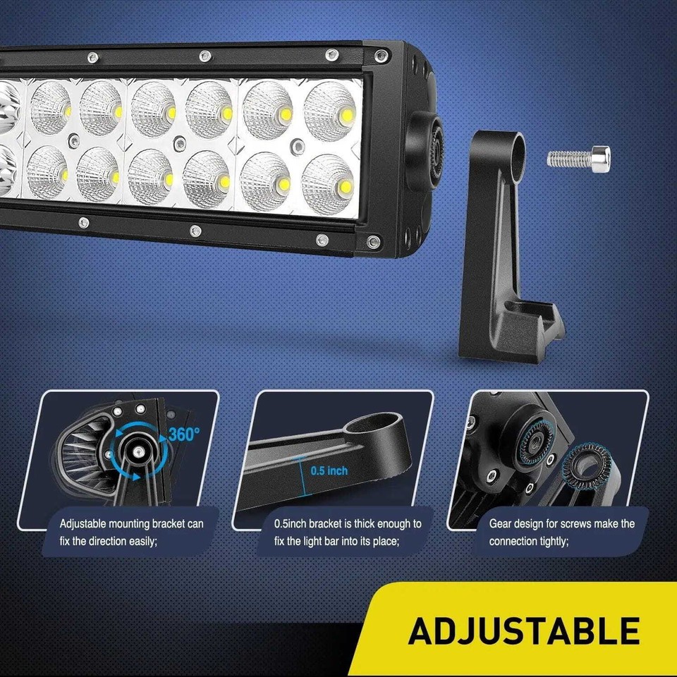 Nilight 42 Inch 240W Double Row Curved Spot Flood LED Light Bar | eBay