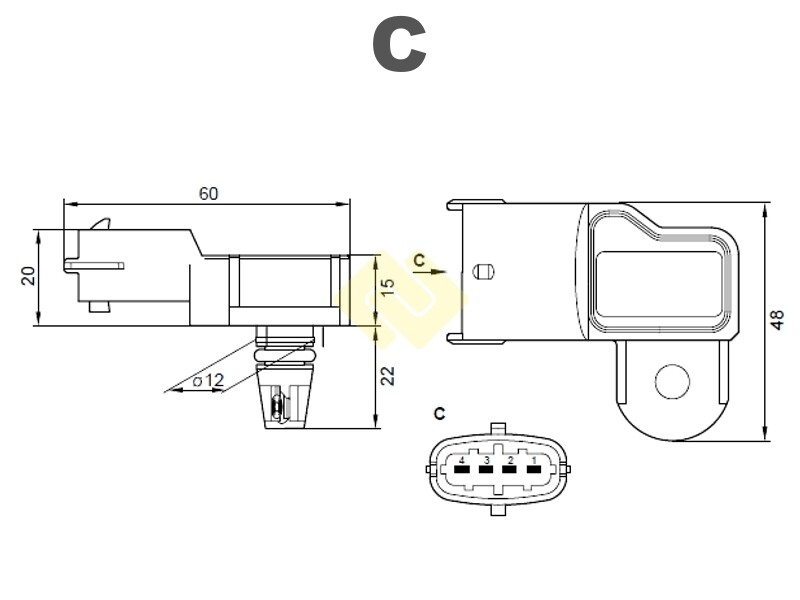 BOSCH 0261230283 INTAKE MANIFOLD PRESSURE SENSOR MAP 0261230042 ...