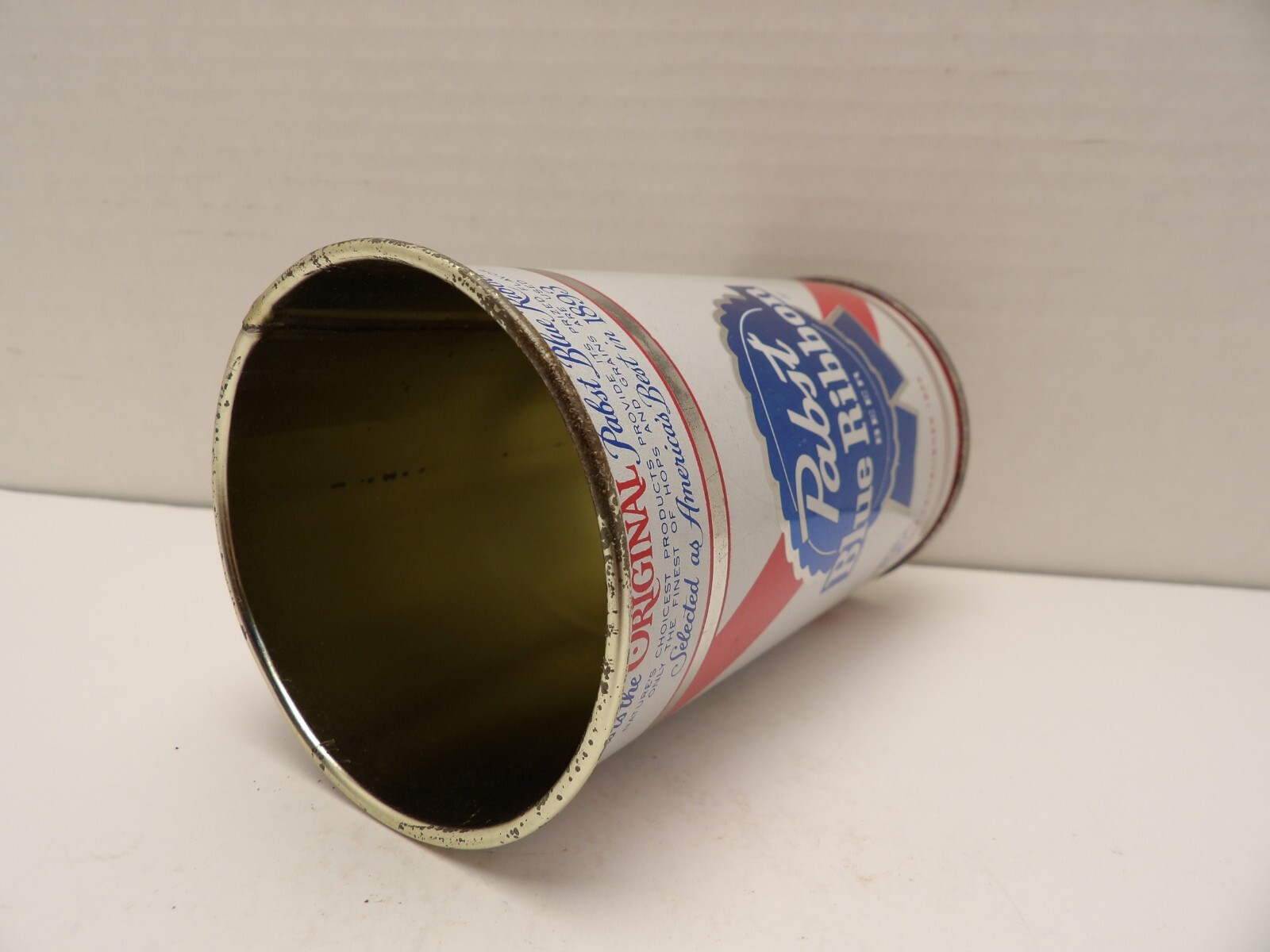 PABST BLUE RIBBON CUP FLAT TOP BEER CAN 110-19 BREWED AT PEORIA HEIGHTS ...