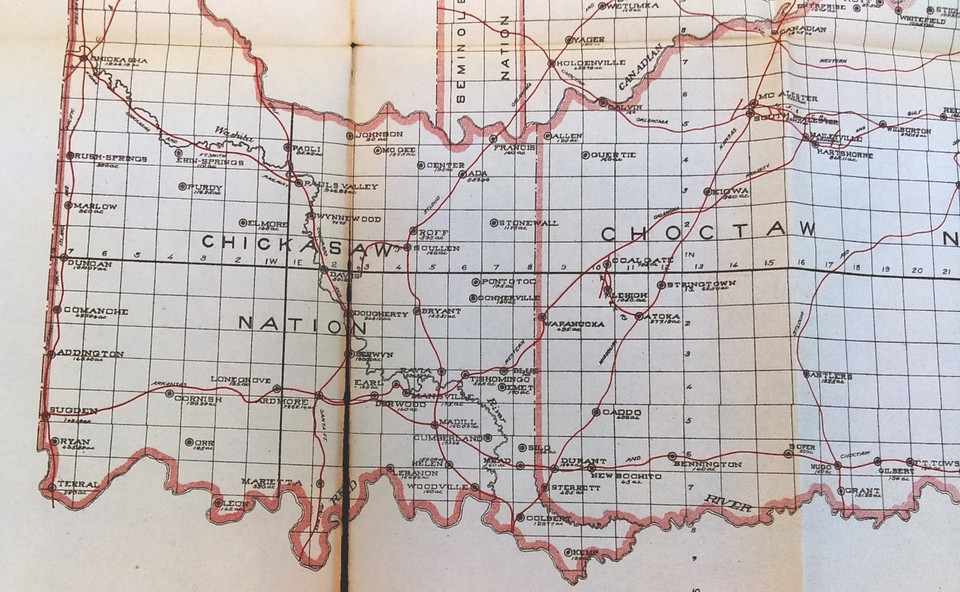 1902 Reservation Territory 5 Civilized Tribes Oklahoma Townsites ...