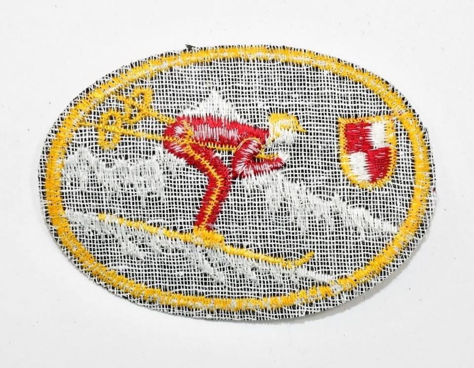 1970's Down Hill Skier Skiing Ski Embroidery Fabric Patch Black 4B | eBay