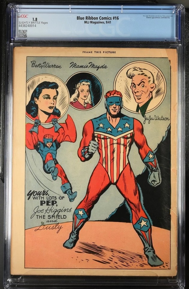 Blue Ribbon Comics #16 CGC GD- 1.8 1st Appearance Captain Flag 1941 | eBay
