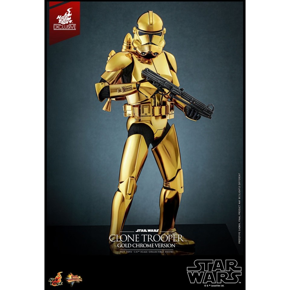 Clone Trooper (Gold Chrome) MMP Fully Poseable Exclusive Hot Toys ...