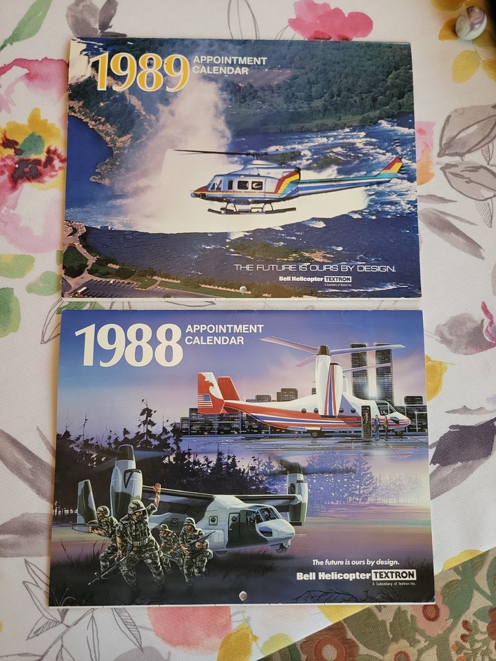 1988 & 89 Bell Helicopter Calendars V-22 Prototype Bell 412 Aviation ...