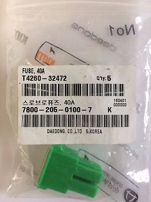 New Genuine OEM KIOTI T4260-32472 Green Slow Blow 40 Amp Fuse CS and NX ...