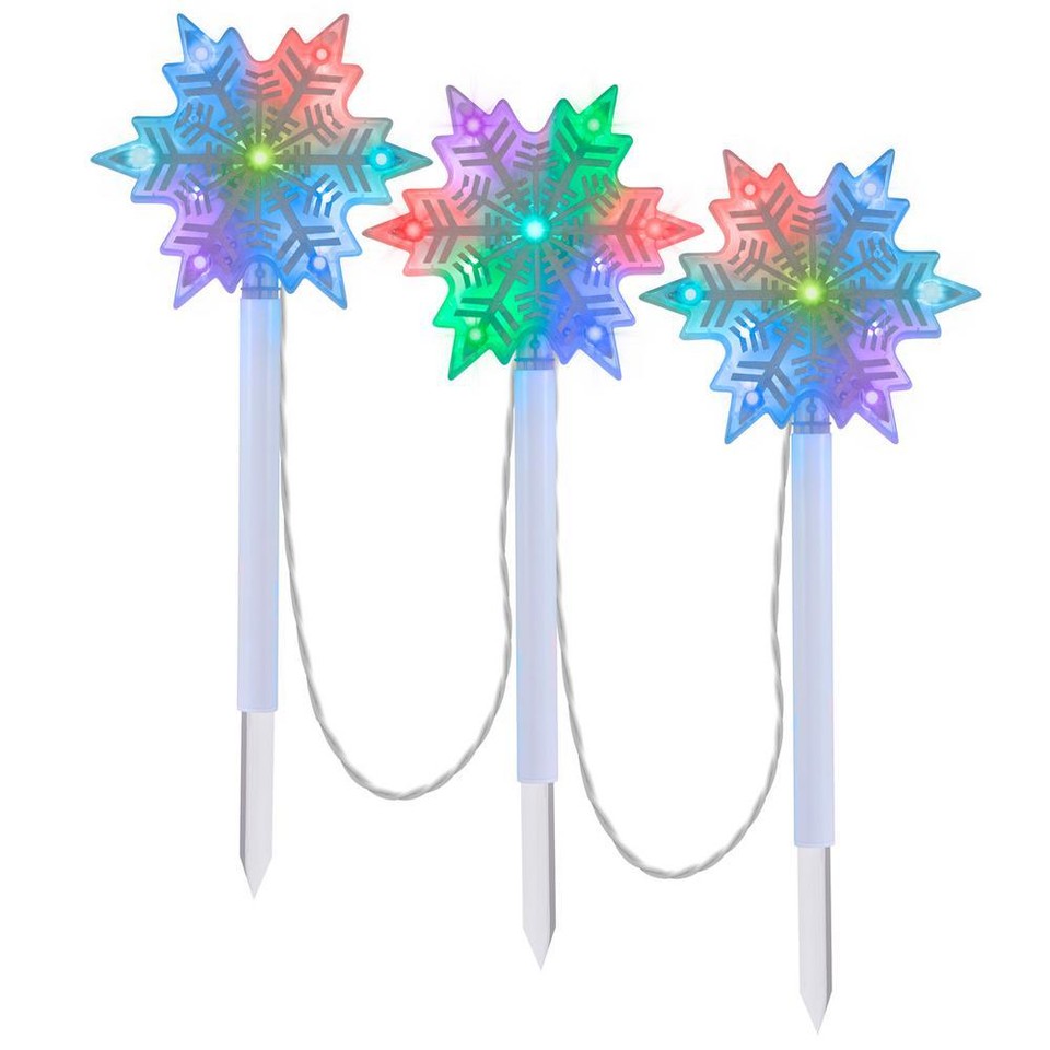 Gemmy AppLights LED Lightshow 3 Snowflake Pathway Stake 20.28 inch NIB ...