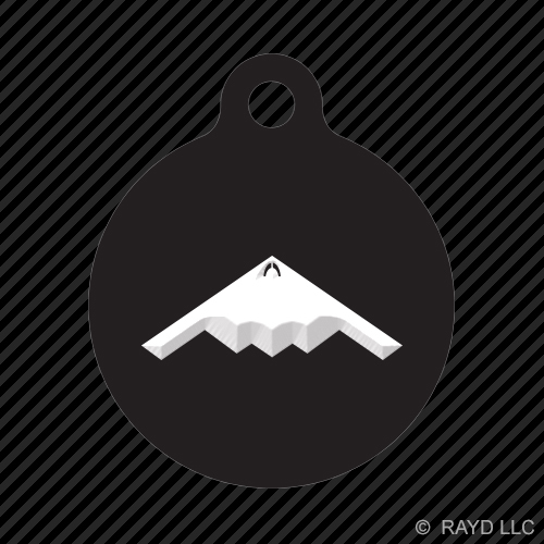 B-2 Spirit Keychain Round with Tab dog engraved many colors B2 | eBay