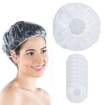 8pc Shower Bathing Spa Disposable Plastic Elastic Adult Women Men ...