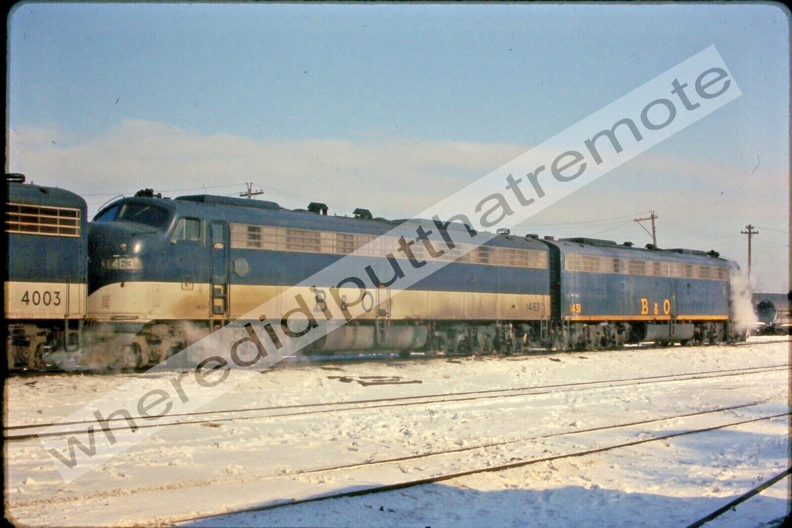 Original Slide Baltimore & Ohio B&O 1463 EMD E8A 40th St. Chicago 1-22-70 | eBay