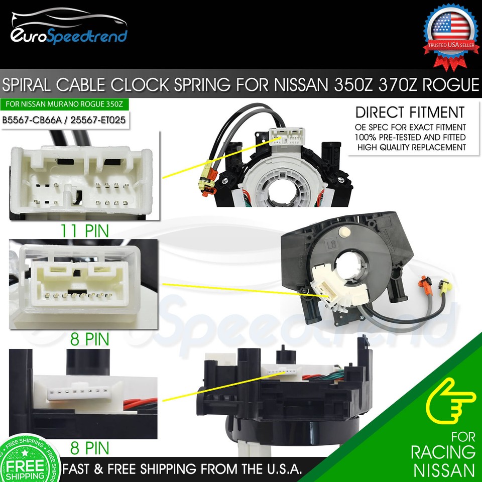 Spiral Cable Clock Spring for Nissan Versa Murano Rogue B5567-CB66A ...