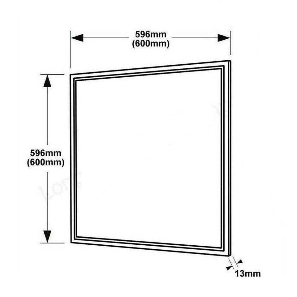 48W 600X600 LED Panel Light Suspended Ceiling Square Tile Grid 65K ...
