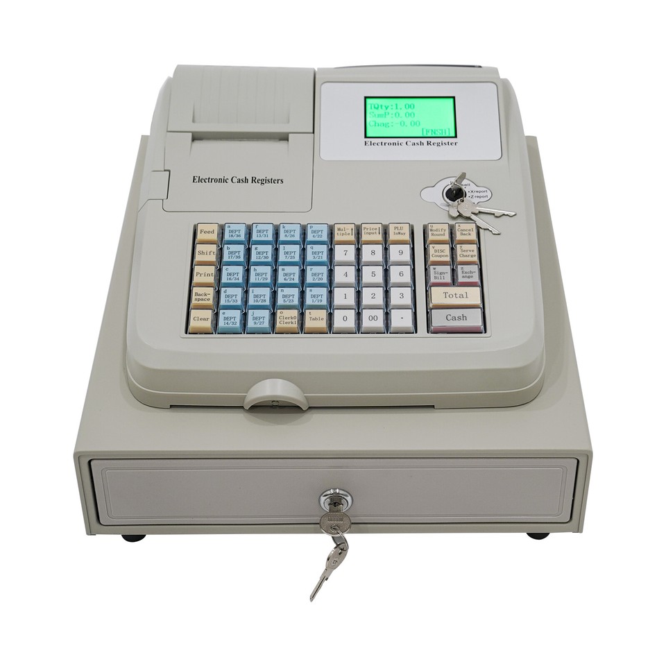 Electronic Cash Register with Flat Keyboard & Thermal Printer ...