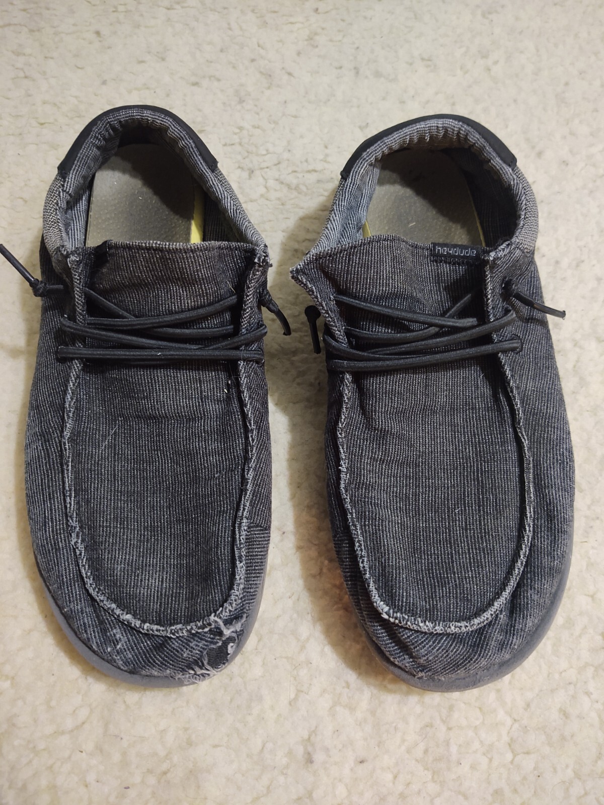 Hey Dude Size 8 Paul Chambray Phantom Gray Black Casu… - Gem