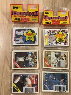 TWO 1987/88Topps Baseball Rack Packs Factory Sealed 43 cards per pack ...