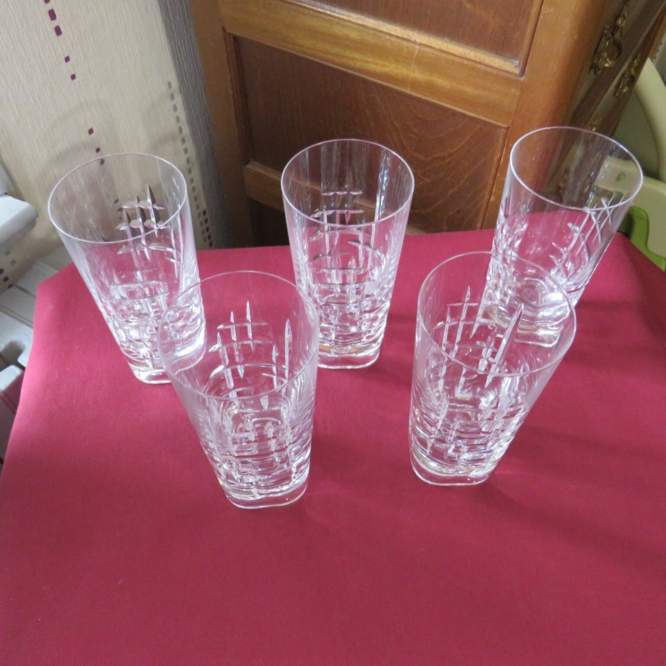 5 -gläser Orangeade Aus Glas sèvres Modell Rechts Satz Signiert H 14 CM ...