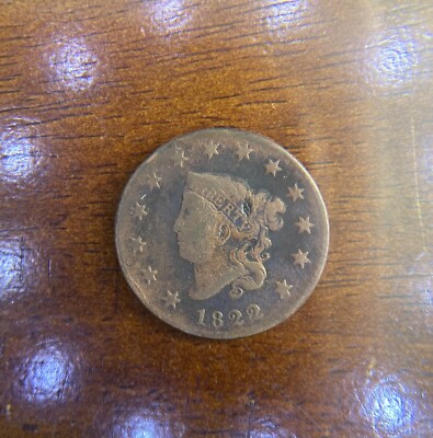 1822 coronet head large cent penny w casing | eBay