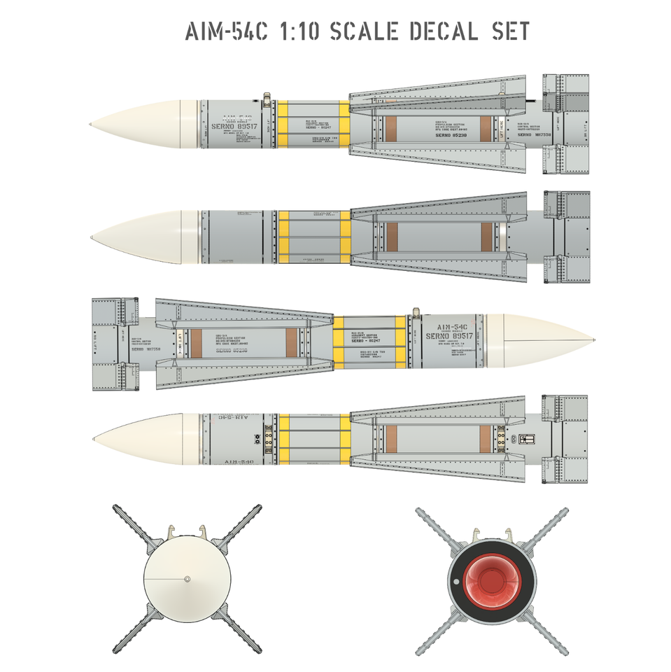 3d printed AIM-54C Phoenix Rocket Missile Model Scale Replica Display ...