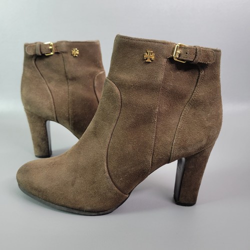 Tory Burch Milan Suede Heel Bootie Brown Women Size 10 M | eBay