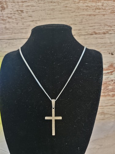 22-inch Cuban with cross pendant sterling silver 925 | eBay