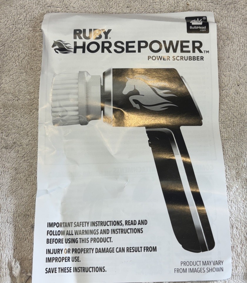 Ruby Horsepower Handheld Cordless Rechargeable Spinning Power Scrubber ...